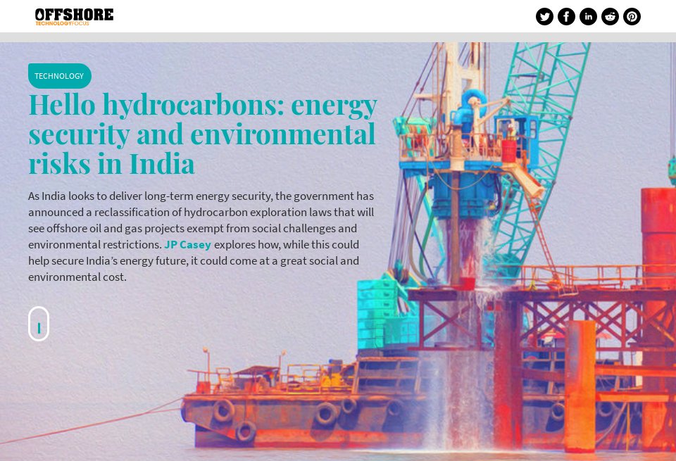 Hello hydrocarbons: energy security and environmental risks in India ...