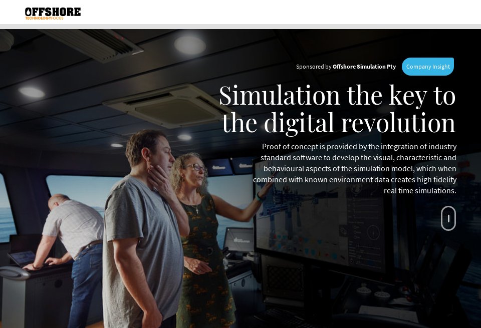 Offshore Simulation Company Insight - Offshore Technology Focus | Issue ...