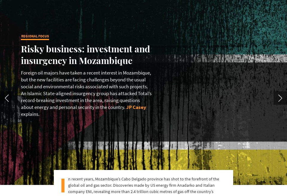 Investment and insurgency in Mozambique - Offshore Technology Focus ...