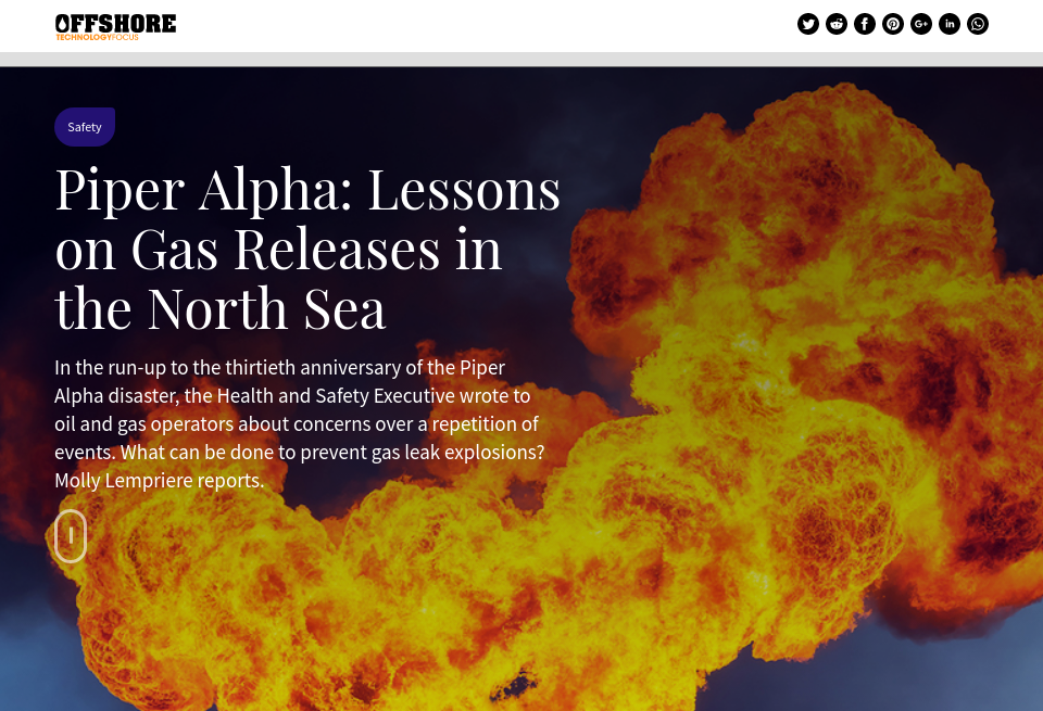 Piper Alpha: Lessons on Gas Releases in the North Sea - Offshore ...