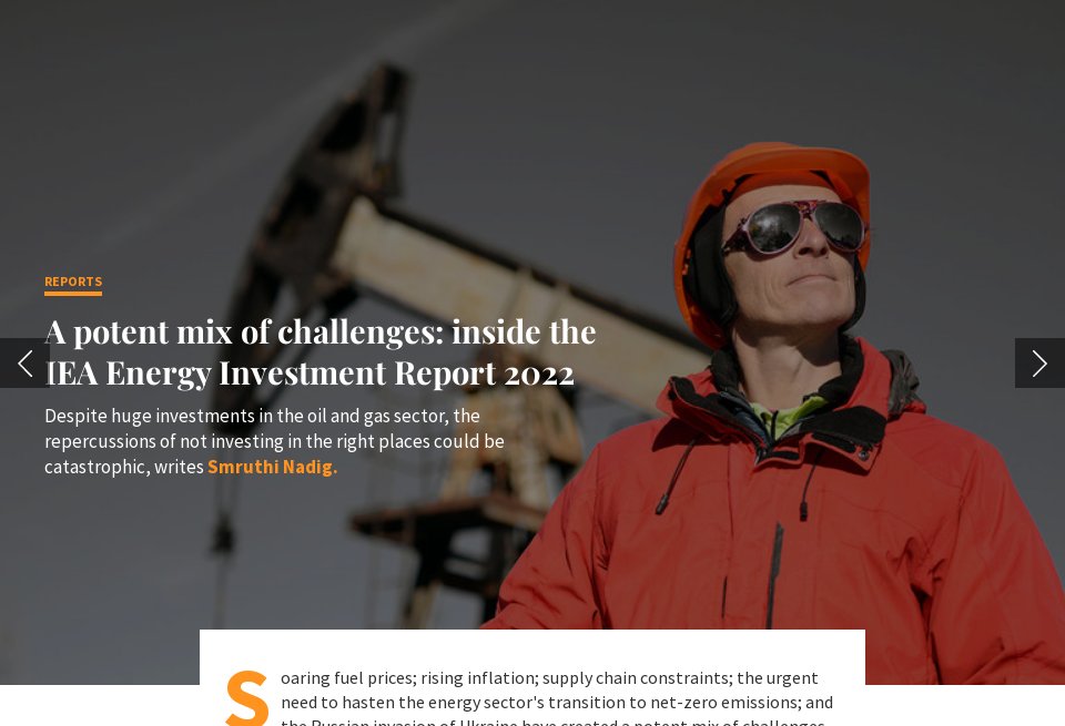 A potent mix of challenges: inside the IEA Energy Investment Report ...