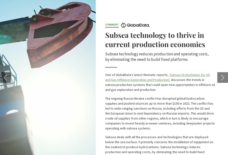 Subsea technology to thrive in current production economics - Offshore ...
