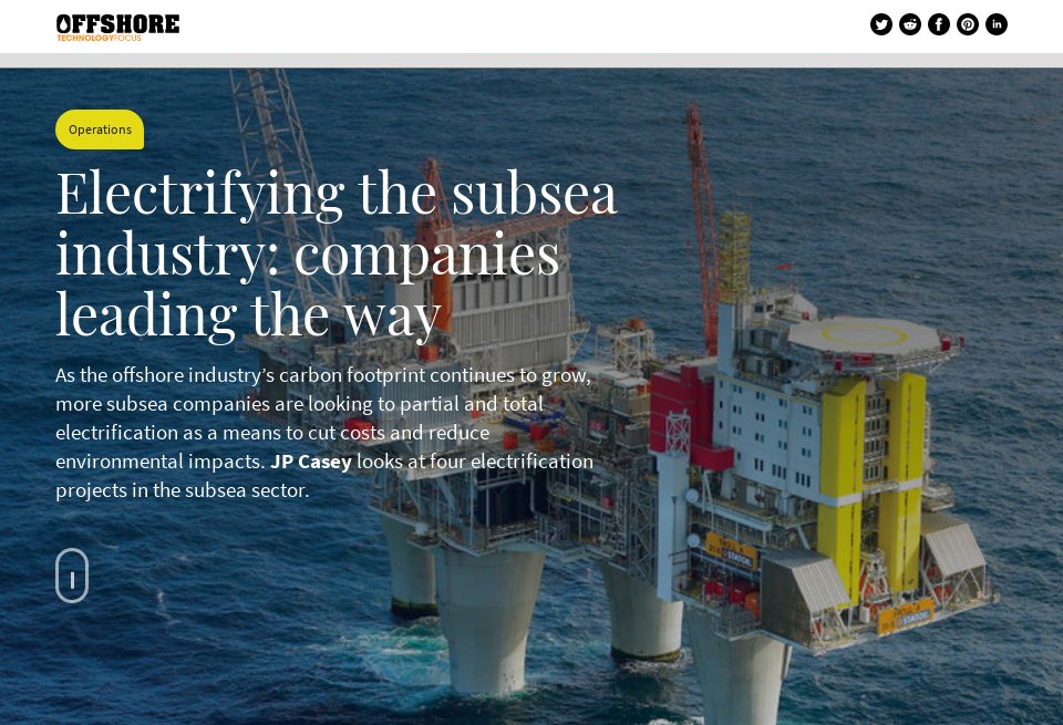 Electrifying the subsea industry: companies leading the way - Offshore ...