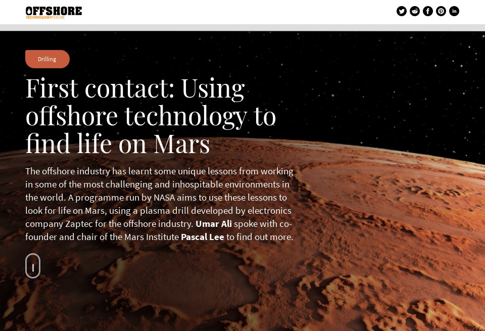 First contact: Using offshore technology to find life on Mars ...