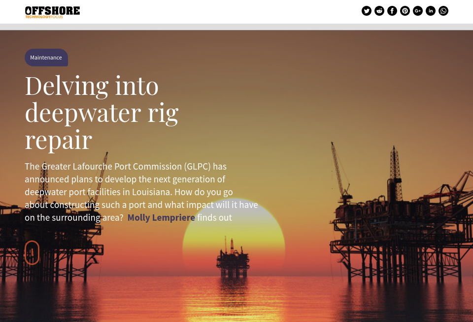 Delving into deepwater rig repair - Offshore Technology Focus | Issue ...