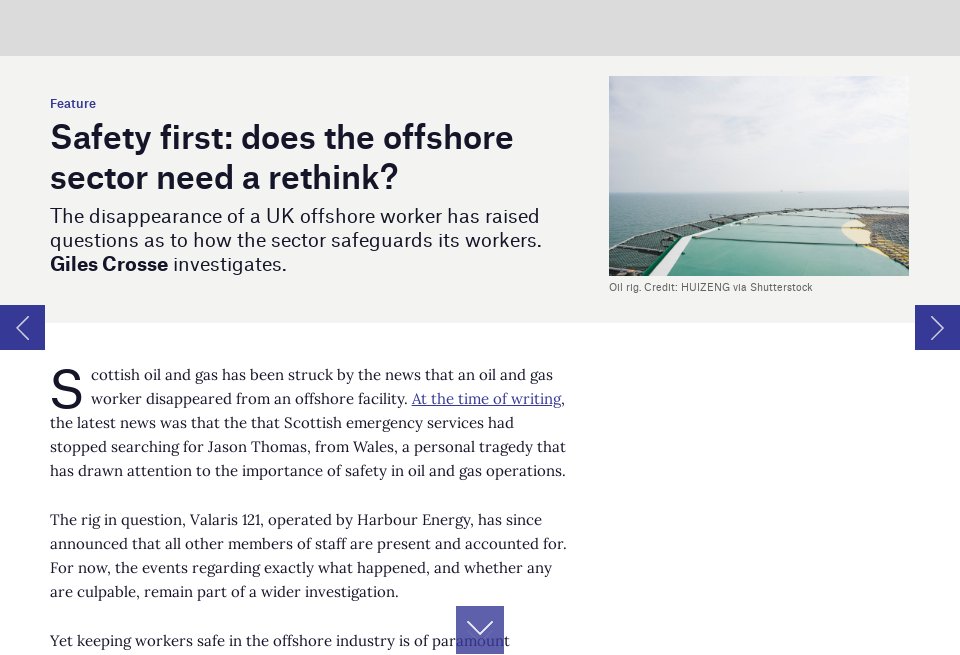 Safety first: does the offshore sector need a rethink? - Offshore ...