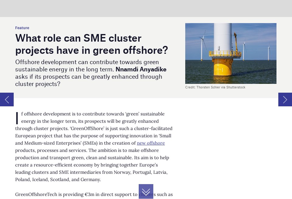 SME cluster projects - Offshore Technology Focus | Issue 94 | December 2023