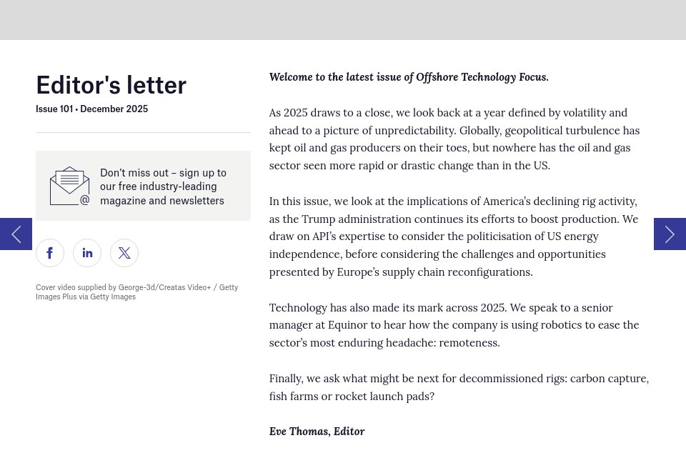 In Depth - Offshore Technology Focus | Issue 101 | December 2025