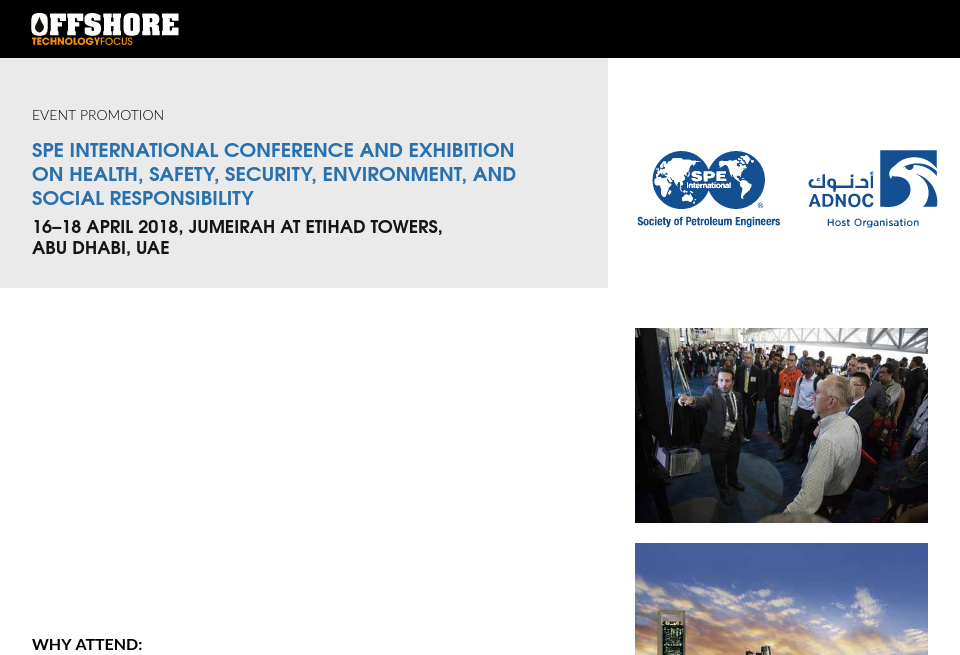SPE Conference Event - Offshore Technology Focus | Issue 63 | February 2018