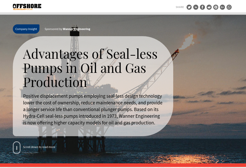 Wanner Engineering Company Insight - Offshore Technology Focus | Issue ...
