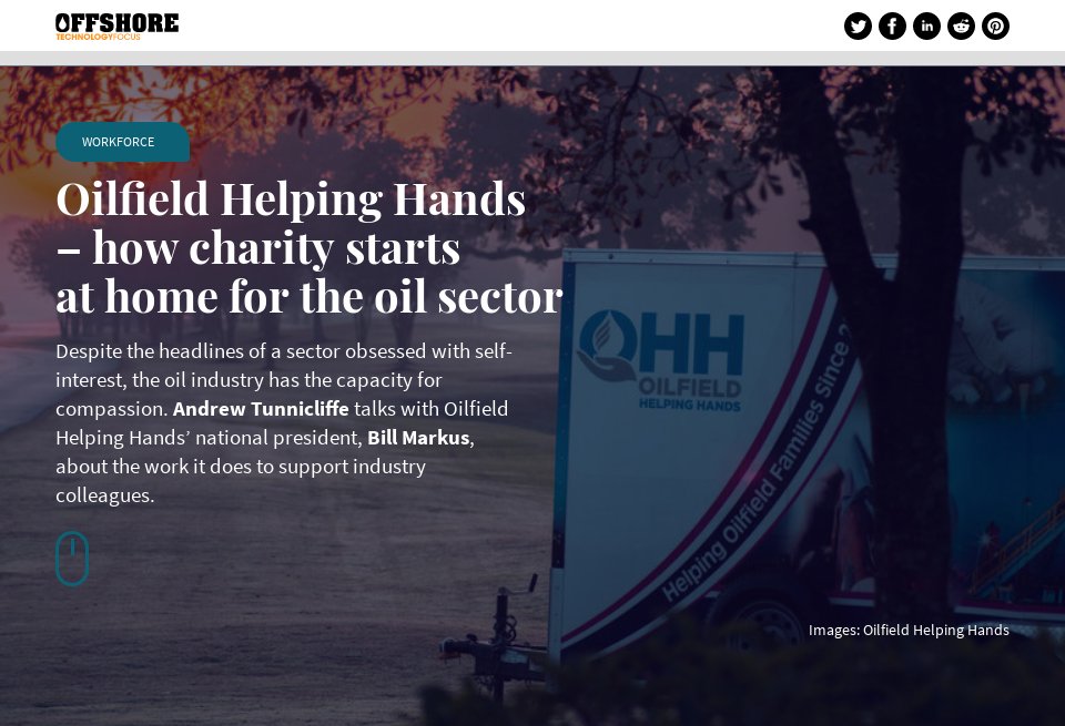 Oilfield Helping Hands – how charity starts at home for the oil sector ...
