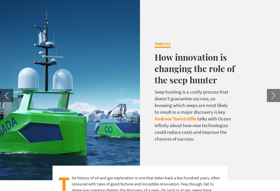 How innovation is changing the role of the seep hunter - Offshore ...