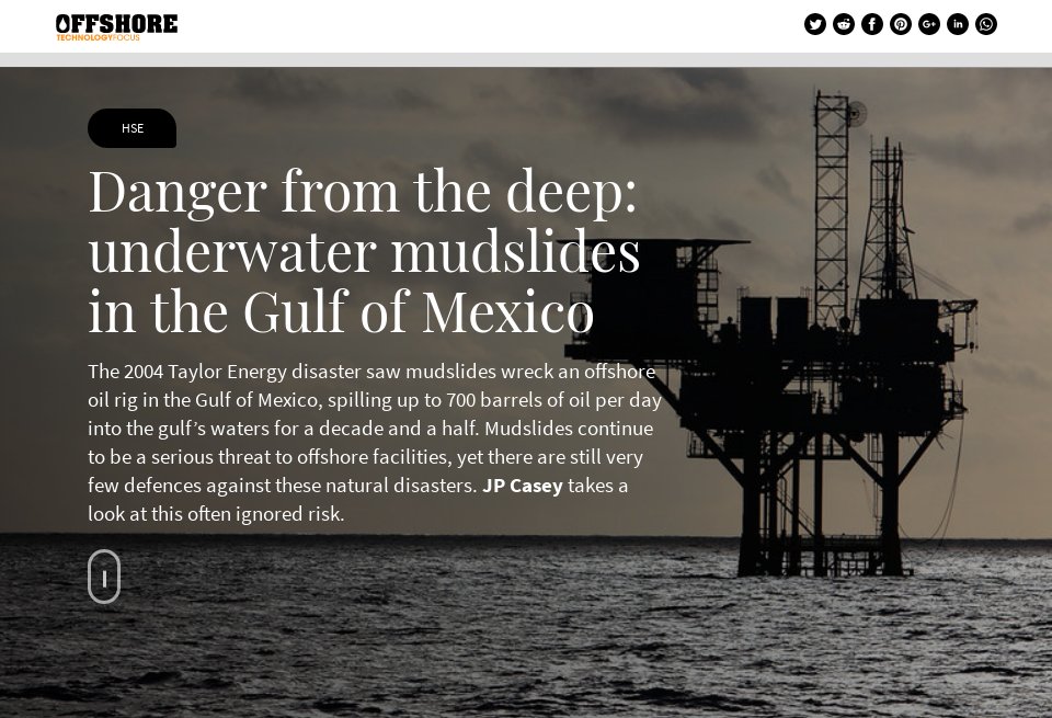 Danger from the deep: underwater mudslides in the Gulf of Mexico ...