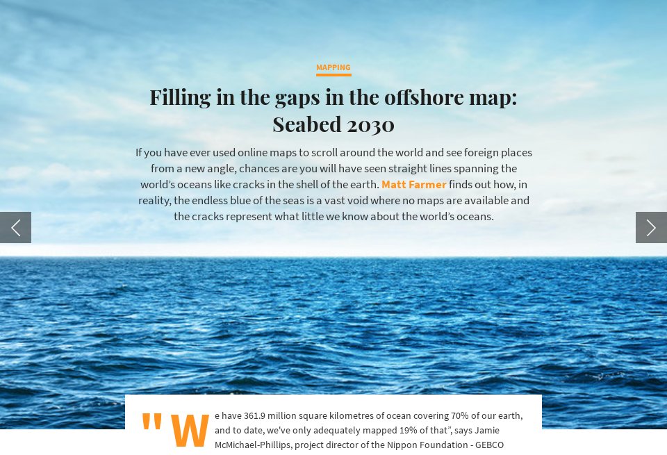Filling in the gaps in the offshore map: Seabed 2030 - Offshore ...