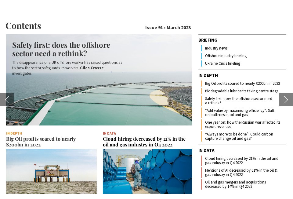 Contents - Offshore Technology Focus | Issue 91 | March 2023 Contents - Offshore Technology Focus | Issue 91 | March 2023