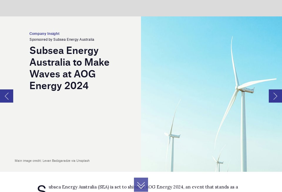 Subsea Energy Australia Company Insight - Offshore Technology Focus | Issue 95 | March 2024