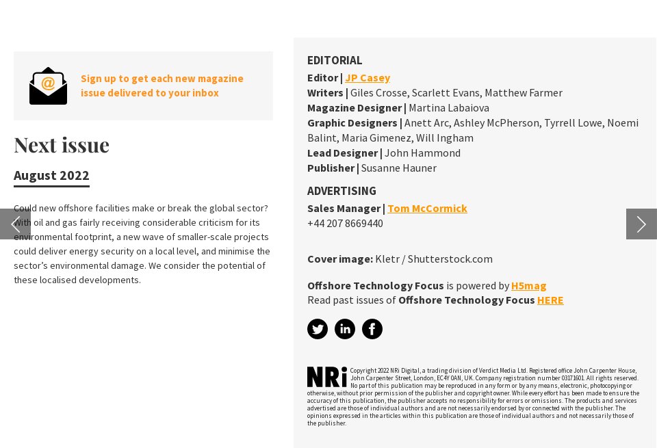 Briefing - Offshore Technology Focus | Issue 88 | May 2022 Briefing - Offshore Technology Focus | Issue 88 | May 2022
