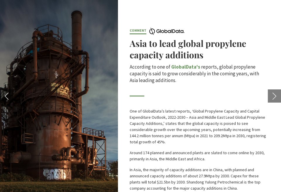 Asia to lead global propylene capacity additions - Offshore Technology ...
