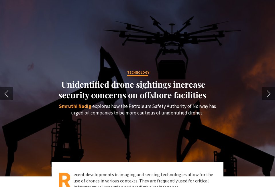 Unidentified drone sightings increase security concerns on offshore ...