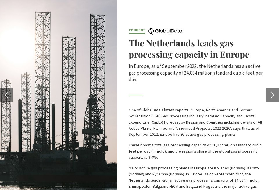 The Netherlands leads gas processing capacity in Europe - Offshore ...