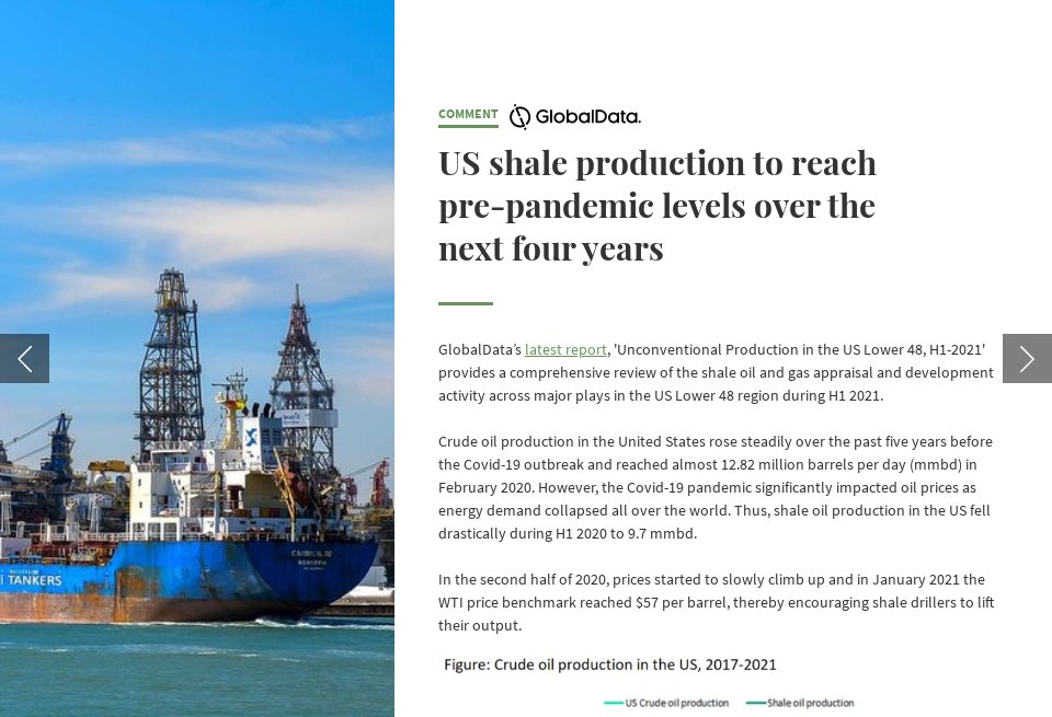 US shale production to reach pre-pandemic levels over the next four ...